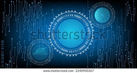 Circular Hud Connection Circuit Board Futuristic Stock Vector Royalty Free 2240900367