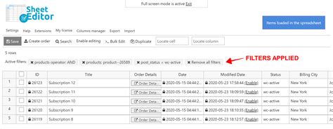 WooCommerce Search Active Subscriptions By Products