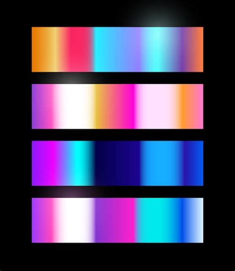 Premium Vector Chrome Gradients Texture Set Vector Illustration