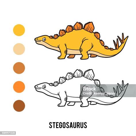 สมุดระบายสีสําหรับเด็กการ์ตูน Stegosaurus ภาพประกอบสต็อก ดาวน์โหลดรูปภาพตอนนี้ Cretaceous