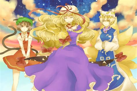 Yakumo Yukari Yakumo Ran And Chen Touhou Drawn By Bronne Danbooru