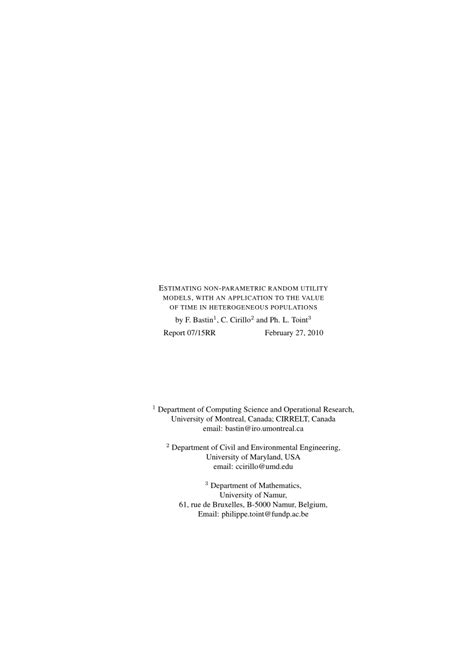 Pdf Estimating Nonparametric Random Utility Models With An
