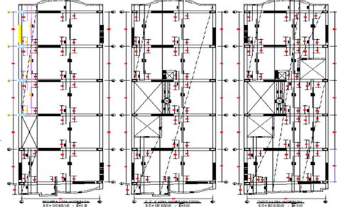 All Floors General Plan And Structure Details Of Office Building Dwg File Artofit