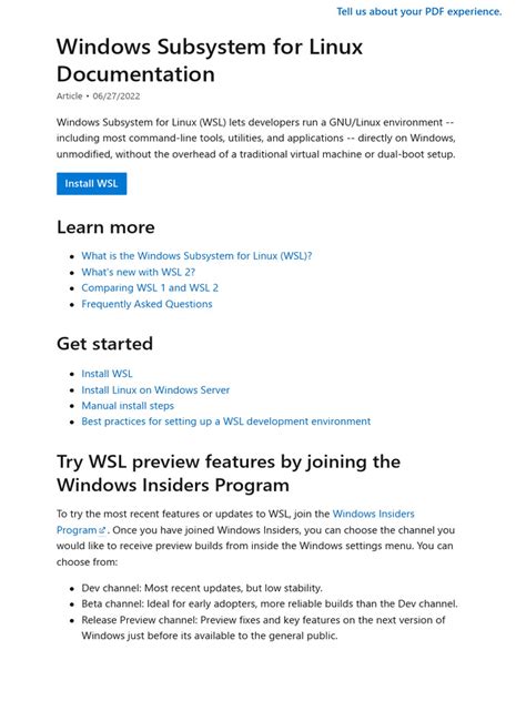 Windows Wsl Download Free Pdf Linux Distribution Microsoft Windows