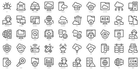 Cloud Computing Red Black Thin Line Data Transfer Vector Image