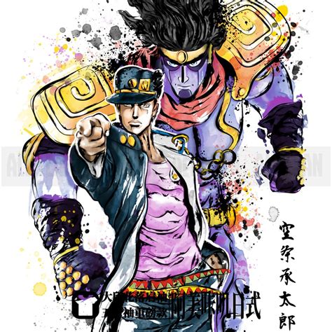 Jojo空条承太郎白金之星落肩重磅宽松大码oversize短半袖t恤男女虎窝淘