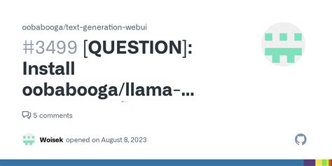 Question Install Oobaboogallama Tokenizer 🤔 · Issue 3499