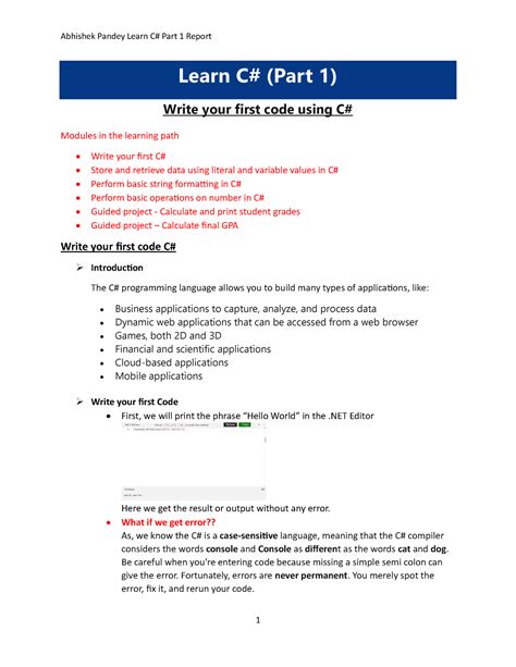 C Learn Summary Bachelor Of Engineering Learn C Part Write Your First Code Using C