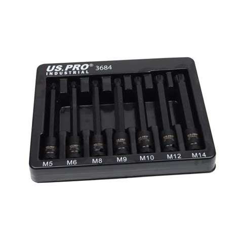 7pc 38 Dr Extra Long Impact Spline Bit Socket Set All Tools Direct