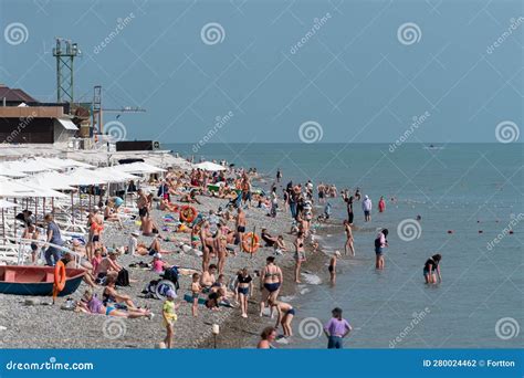 Beach On The Black Sea In The City Of Sochi Editorial Photography