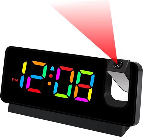 Gevaabu Projection Alarm Clock Digital Wall Clock Digital Clocks For Bedrooms Alarm Clock For
