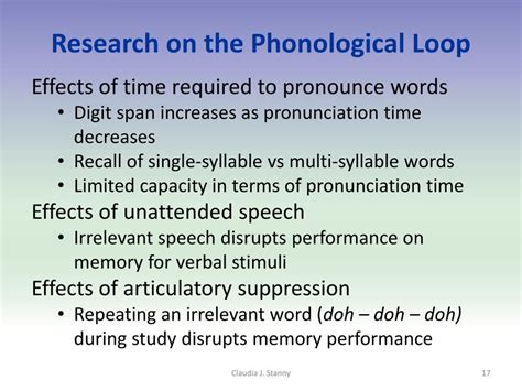 Ppt Working Memory Powerpoint Presentation Free Download Id4628079