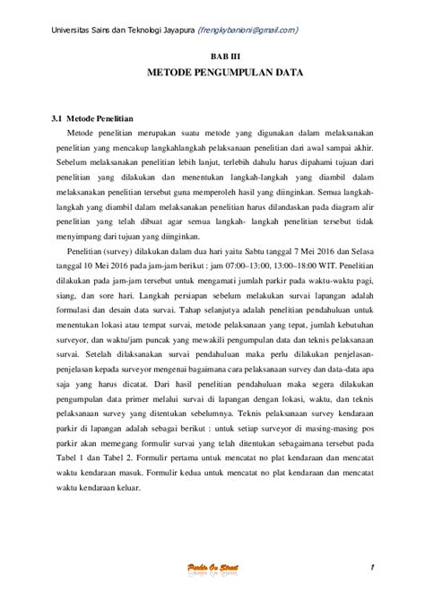 Pdf Perhitungan Analisis Parkir On Street