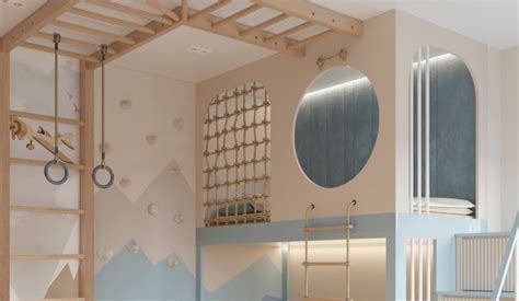 Небесно блакитний простір дизайн дитячої кімнати для хлопчика