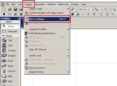 Story Setting Pada Archicad