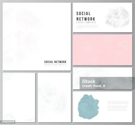 인기있는 형식으로 현대 소셜 네트워크 모형의 편집 가능한 레이아웃의 최소 추상 벡터 그림 지형 윤곽지도 추상 단색 배경 개념에 대한 스톡 벡터 아트 및 기타 이미지 Istock