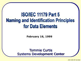 PPT ISO IEC 11179 Part 5 Naming And Identification Principles For Data Elements PowerPoint