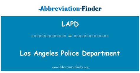 Lapd Stands For Los Angeles Police Department Abbreviation Finder