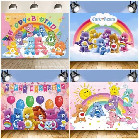 3d Cartoon Care Bears Backdrop Photo Studio Background Party Birthday