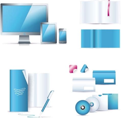 블루 사무 기기 벡터 Eps Uidownload