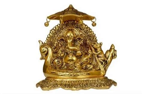 Vandana Collections Golden Brass Chatra Ganesh Statue At Rs 375 In Jaipur