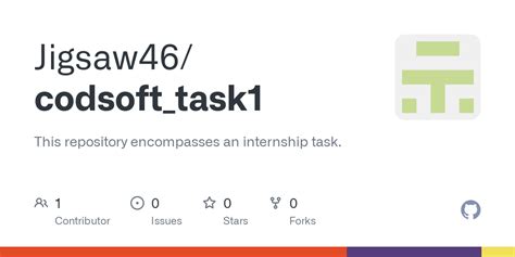 Github Jigsaw46codsofttask1 This Repository Encompasses An