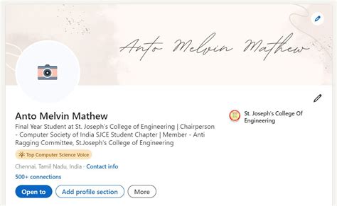 Anto Melvin Mathew On Linkedin Computerscience Achievement
