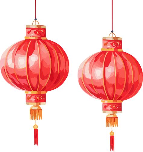 简约多彩插画设计元素 红灯笼