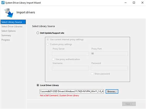 Échec De Limportation Des Packs De Pilotes Windows 11 De Dell Command