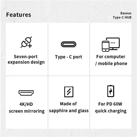 Baseus USB Type C To 3 USB 3 0 4K HDMI PD Multifunctional Hub Adapter Model UCN3277
