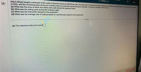 Solved Find The Rate Of Markdown And The Markdown The Rate