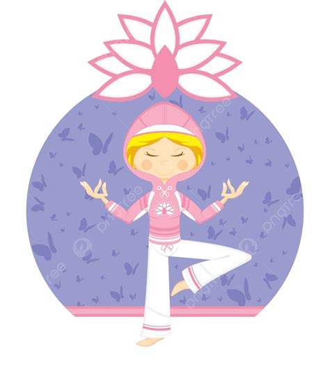 Linda Chica De Yoga Con Mariposas Silueta De Chica De Yoga Vector Png
