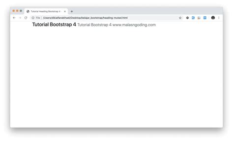 Tutorial Bootstrap 4 5 Heading Bootstrap 4 Malas Ngoding