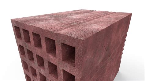 Red Briquette Brick 3d Model By Muharremadk