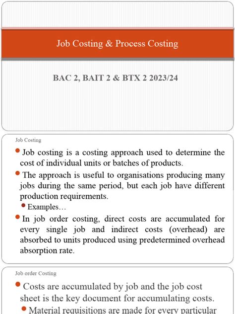 Job Costing Vs Process Costing 1 Pdf Cost Cost Of Goods Sold