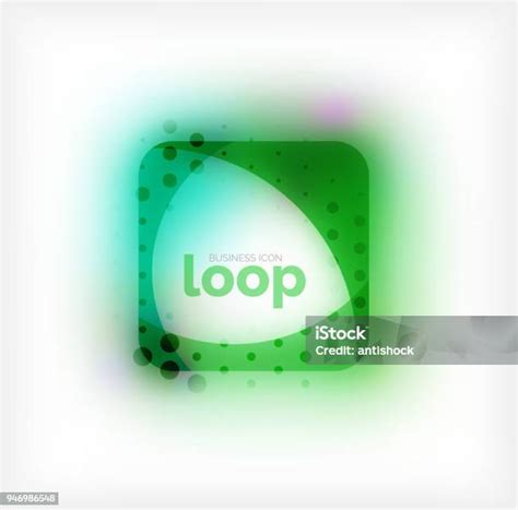 벡터 사각형 루프 비즈니스 기호 기하학적 아이콘 흐리게 그림자와 함께 파도의 생성 3차원 형태에 대한 스톡 벡터 아트 및 기타 이미지 3차원 형태 개념 그림자