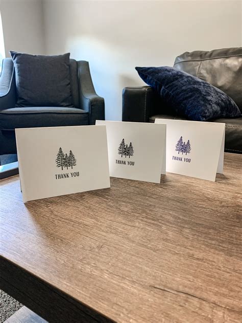 Printable Thank You Card Trees Thank You Card Printable Green Etsy