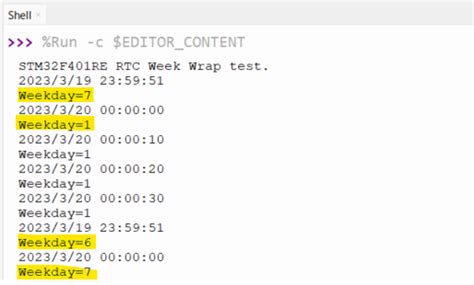 Micropython的午睡97 Stm32版、rtc、日曜は7、月曜は1 デバイスビジネス開拓団