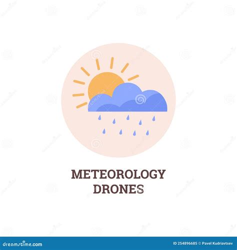 Weather Forecast Icon With Concept Of Meteorology Drones Flat Vector