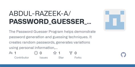 Abdul Razeek On Linkedin Github Abdul Razeek Apasswordguesser
