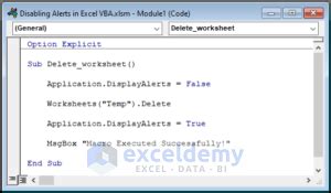 How To Disable Alerts In Excel VBA With Easy Steps ExcelDemy