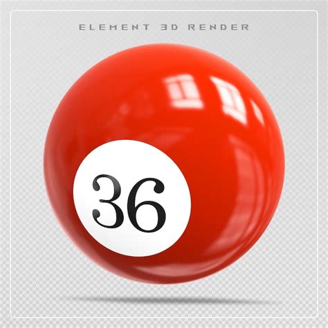 Premium Psd Ball Red Number 36