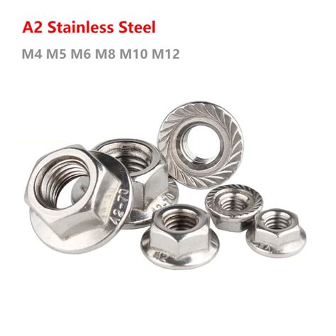 M8 Flanged Nuts Serrated Hex Nut Serrated A2 70 304 Stainless Steel