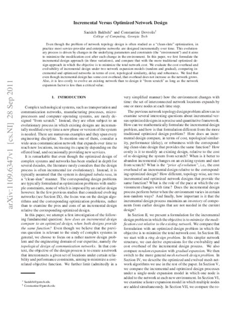 Pdf Incremental Versus Optimized Network Design