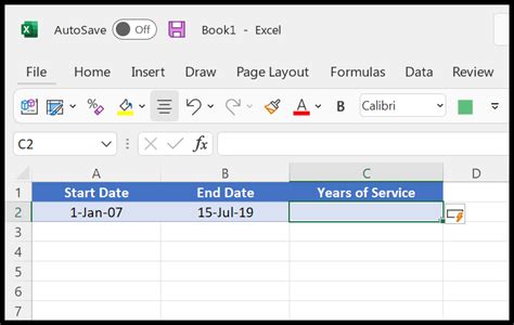 How To Calculate Years Of Service In Excel