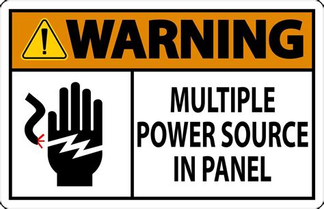Warning Sign Multiple Power Source In Panel Vector Art At Vecteezy