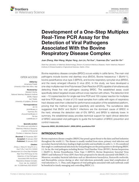 Pdf Development Of A One Step Multiplex Real Time Pcr Assay For The Detection Of Viral
