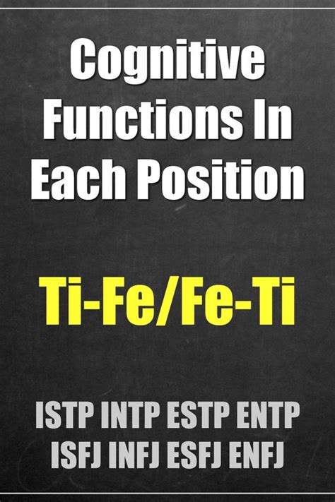 Cognitive Functions In Each Position Ti And Fe Practical Typing