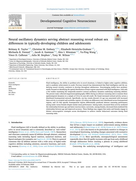 Pdf Neural Oscillatory Dynamics Serving Abstract Reasoning Reveal
