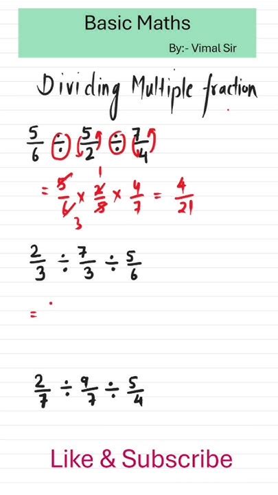 How To Learn Math Part 17 Fraction Division Hacks Basic Math Algebra